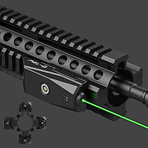 Votatu P4L-G Picatinny Laser Sight for Rifle, Tactical Green Laser Beam with Strobe Function, USB Magnetic Rechargeable