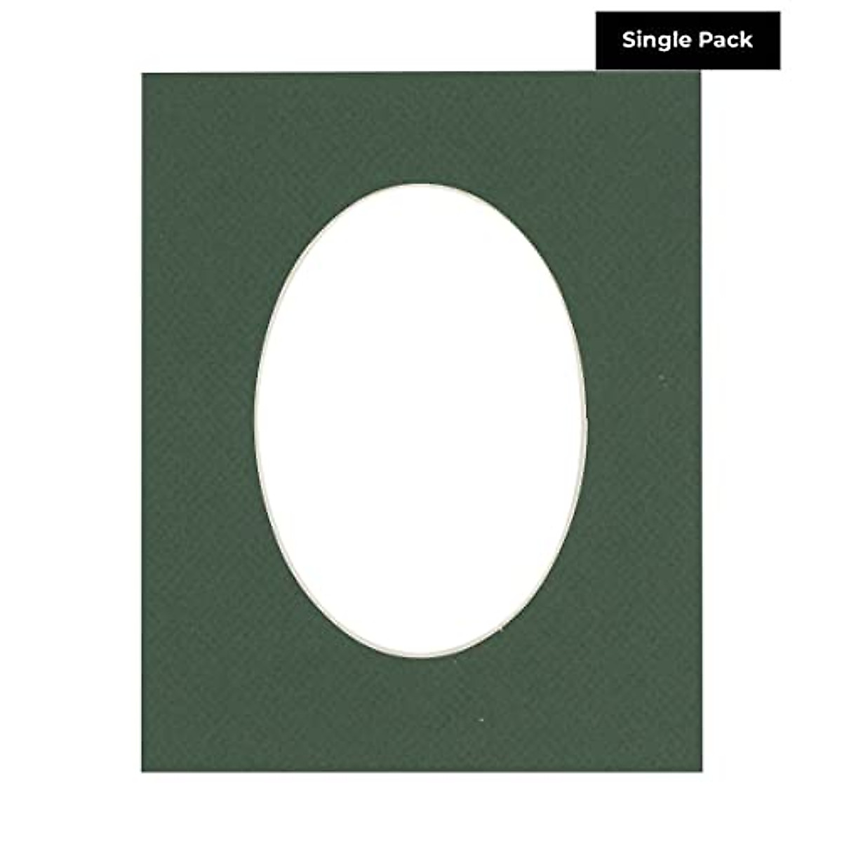 11.7x16.5 Mat Bevel Cut for 8.5x11 Photos - Precut Hunter Green Oval Shaped Photo Mat Board Opening - Acid Free Matte to Protect Your Pictures - Bevel Cut for Family Photos, Pack of 1 Matboard Show