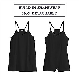 ANRABESS Women Summer Tennis Workout Dress Build in Bodysuit Exercise Golf Athletic Dresses 2023 Fashion Clothes Mini Active Dress 1125heise-XL Black