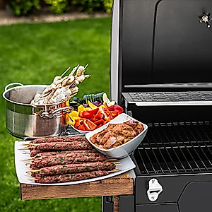 Royal Gourmet CD1824M 24-Inch Charcoal, BBQ Smoker with Handle and Folding Table, Perfect for Outdoor Patio, Garden and Backyard Grilling, Black