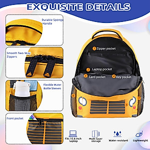 School Bus Truck Backpack for Boys Girls, Elementary Middle High School Bookbags for Teen Kids Students, Large Travel Laptop Backpack Durable Lightweight School Bags