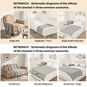 inhand Knitted Throw Blankets for Couch and Bed, Soft Cozy Knit Blanket with Tassel, Off White Lightweight Decorative Blankets and Throws, Farmhouse Warm Woven Blanket for Men and Women, 50"x60"