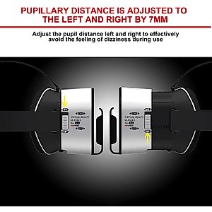 VR Glasses 3D Virtual Reality Smart Digital Glasses Headset for 4.0-6.7", Compatible with iOS and Android Systems, for IMAX Movies and Games with Remote Control