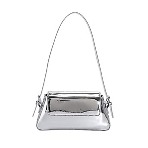 Metallic Clutch Purses for Women Evening Bag Silver Purse Y2k Sparkly Hobo Crossbody bag Shoulder Bag Tote Handbags