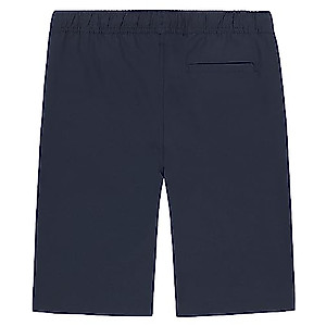Nautica Boys School Uniform Khaki Shorts, Moisture Wicking Performance Fabric, Wrinkle & Fade Resistant, Lowell Navy, 18 Husky