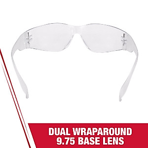 Radians Clear Safety Glasses, Scratch-Resistant, Wraparound, One Size