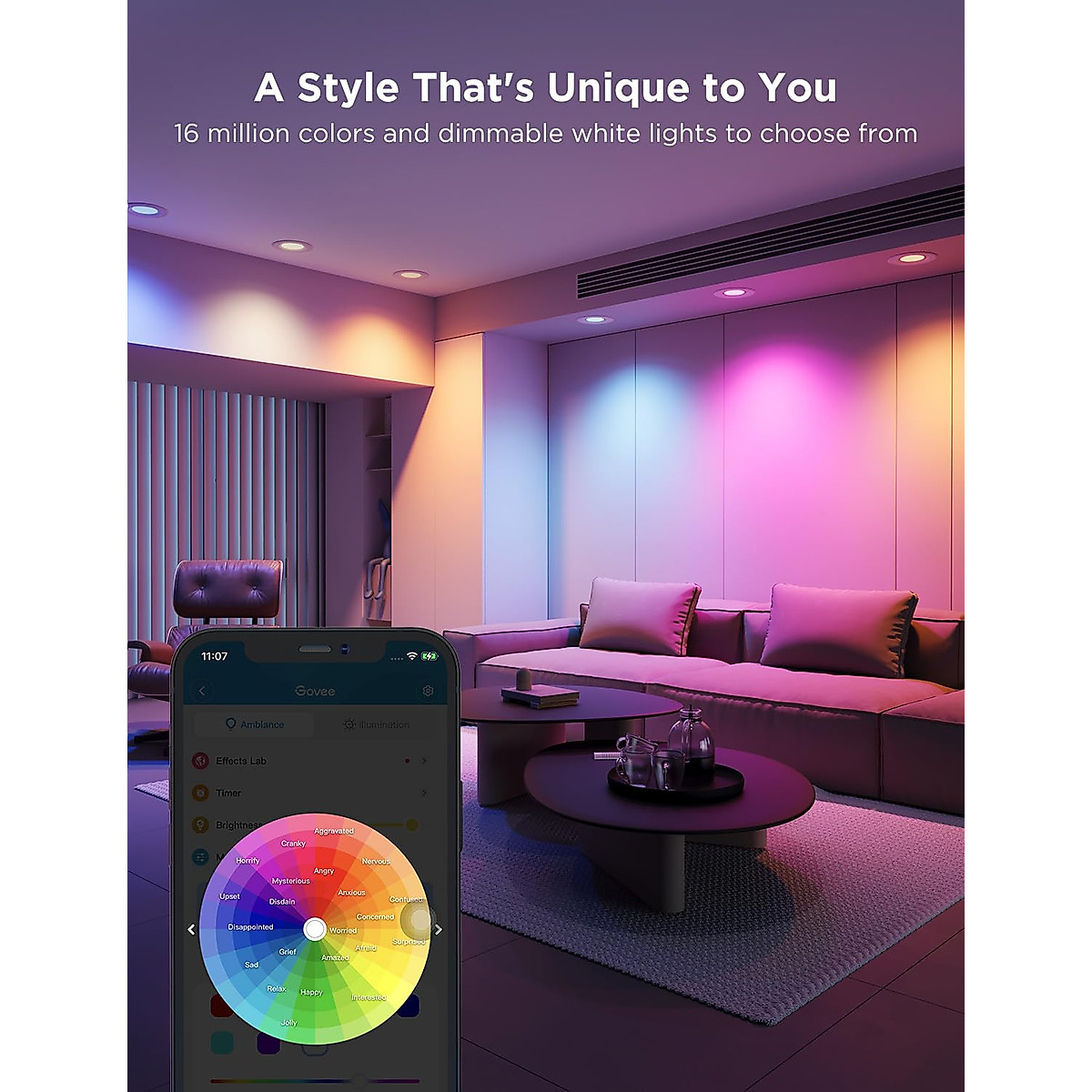 Govee Smart Recessed Lighting 6 Inch,1100 Lumen, 6 Pack Bundle Smart Retrofit Recessed Lighting 6 Inch 1000 Lumens, 4 Pack