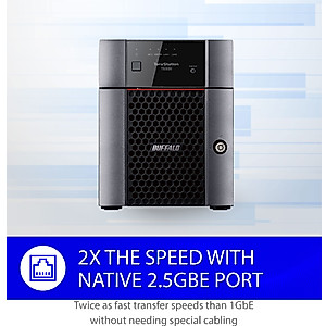 BUFFALO TeraStation 3420DN 4-Bay SMB 8TB (2x4TB) Desktop NAS with Hard Drives Included Network Attached Storage