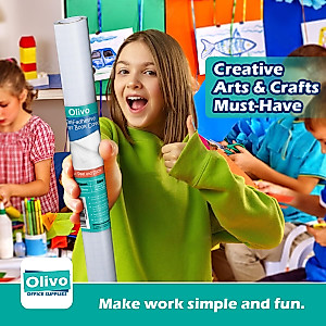 Olivo Clear Contact Paper Roll for Books Crafts 17.5 in x 10 ft Peel and Stick Adhesive Book Cover Plastic Protector