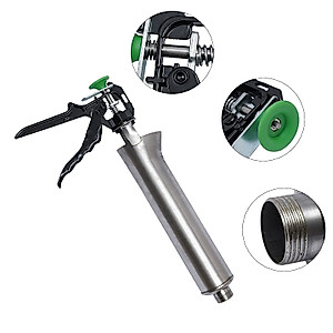 Stainless Steel Hand Caulking Guns, Grouting Tool Cement Grout Mortar Caulk Pointing Grouting Gun, Mortar Pointing Grouting Gun Cement Spray Applicator Tool with Nozzle