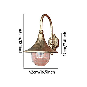 TEmkin Retro Industrial Minimalism Sconce Wall Lamp Bronze Outdoor Aluminum Horn Cover Waterproof Wall Lights LED Used for Courtyard Gate Wall Park Wall Lighting