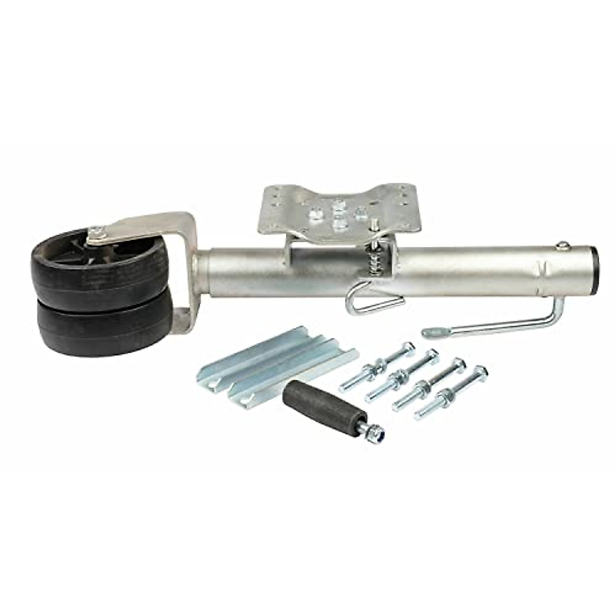 Mytee Products Swivel Trailer Tongue Jack with Dual Wheels, 2000 Lbs. Capacity | Heavy-Duty Trailer Jack with Rubber Wheel for RV, Boat, Utility & Marine Trailers