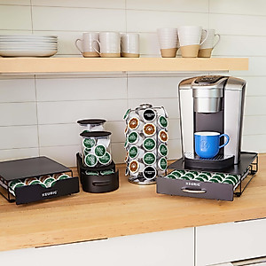 Keurig Slim Non-Rolling Storage Drawer, Coffee Pod Storage, Holds up to 24 Keurig K-Cup Pods, Black, Storage Drawer - 24ct, 9.2 x 3.3 x 12.2 inches