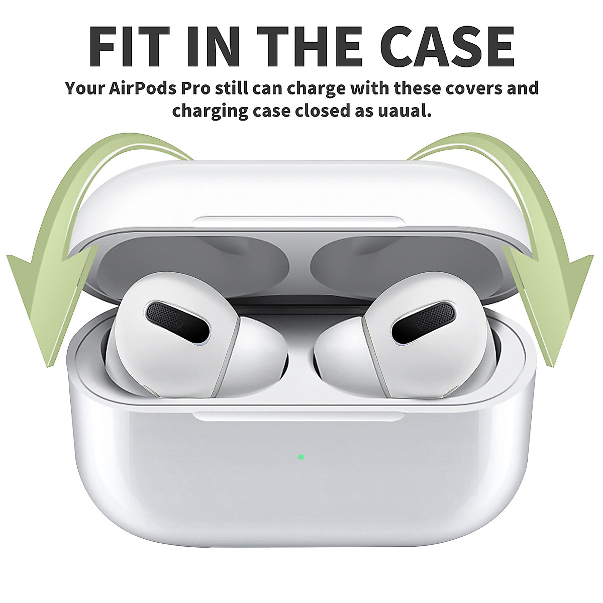 DamonLight AirPods Pro Ear Tips [Fit in The Case] 2 Pairs Cover Designed for Apple AirPods Pro, Anti Slip Silicone Cover, Dust and Scratch Free, Comfortable Listening - White