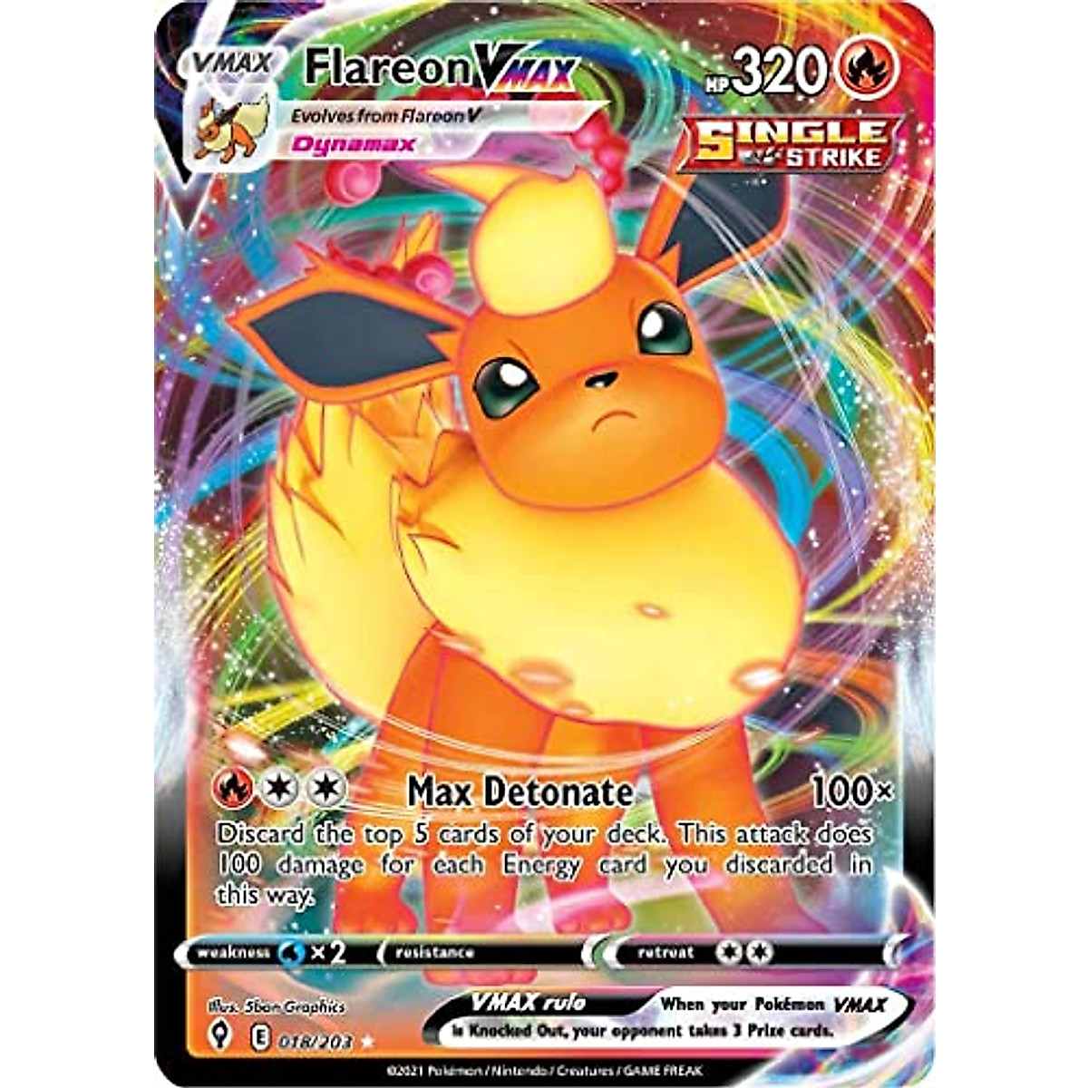 Flareon VMAX - 018/203 - Ultra Rare - Sword & Shield - Evolving Skies