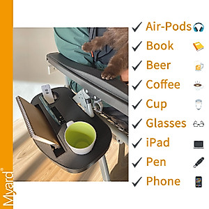PayandPack Cup Holder Tray, Gravity Chair Side Tray for Beach Chair, Clip-On Chair, Easy-Slide Zero Gravity Chair