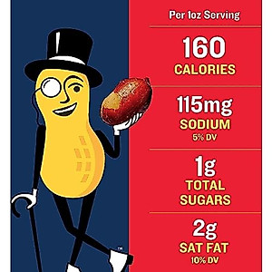 PLANTERS Redskin Spanish Peanuts, Roasted Salted Peanuts, Plant Based Protein 12.5 Ounce (Pack of 6)