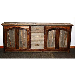 Barn Wood Buffet with Arched Doors