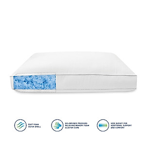 SensorPEDIC OptiBlend Triple Layer Memory Foam Bed Pillow, White (70301)