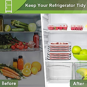 Generic Meat Container for Fridge, Lunch Meat Container, Bacon Keeper, Stackable Food Storage Boxes with Lid, Meal Prep Containers, for Cold Cuts, Salami, Deli, Lunch Meat, BPA Free, Clear