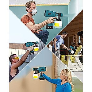 Cordless Paint Sprayer for Makita 18v LXT Battery,HVLP Paint Sprayer Gun for Cabinets Cars Walls Furniture House Painting (Tool Only)