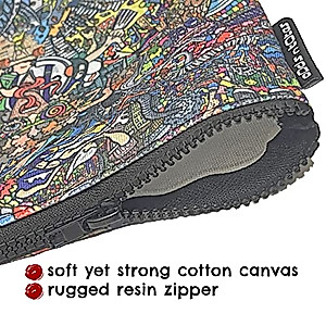 ODDS N TOTES Pencil Pouch, Makeup Bag, Small Toiletry Bag for Women, Men, Canvas Zipper Pouch (Graffiti)