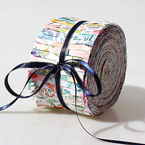 Jelly Roll Fabric Strips for Quilting 2.5 Inch Precut Floral Quilt Fabric Strips Roll Up Cotton Fabric Quilting Patchwork Roll 42Pcs …