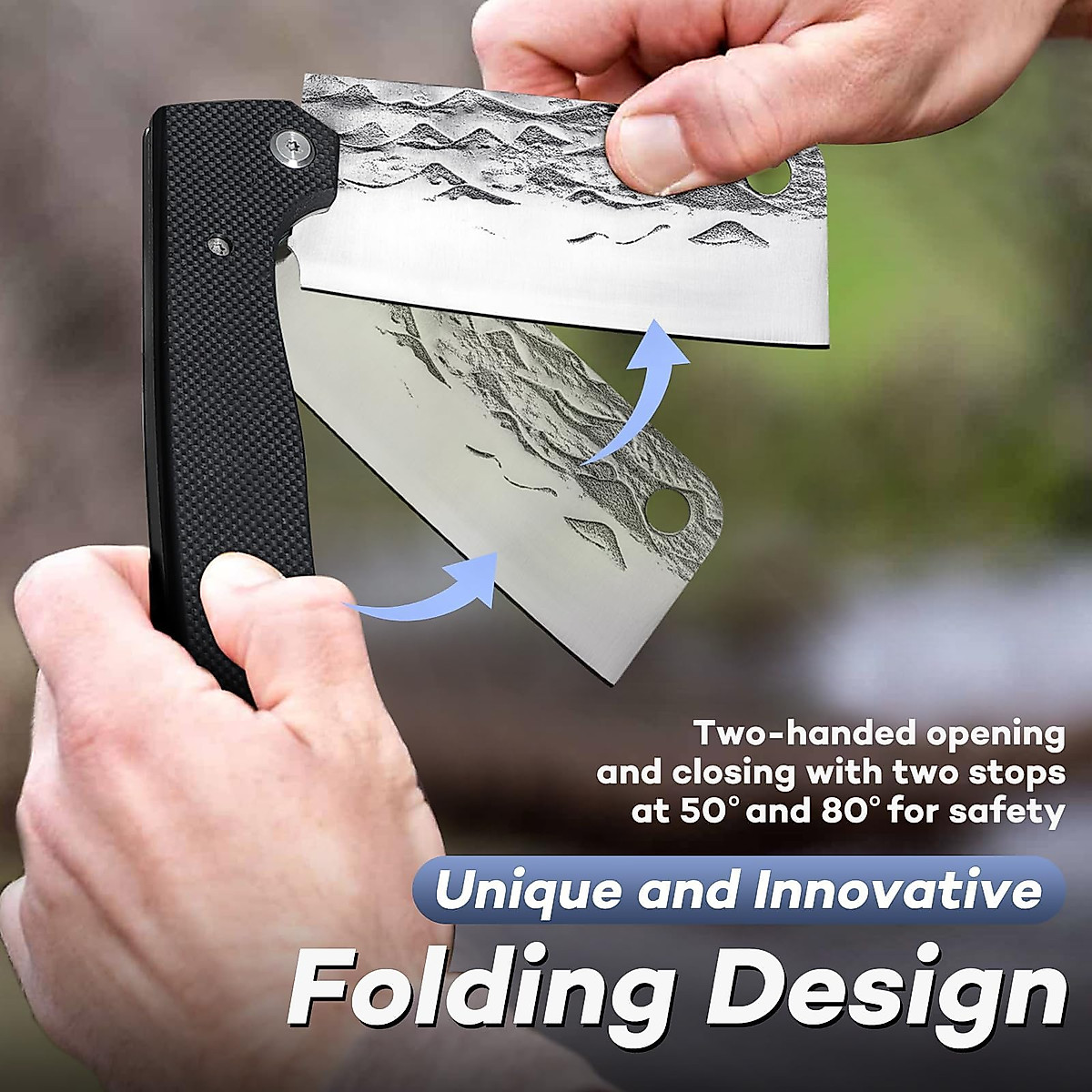 Freelander Folding Chef Knife,6" Portable Cooking Knife,High Carbon Stainless Steel Blade with G10 Handle,Suitable for Home Kitchen and Outdoor Camping