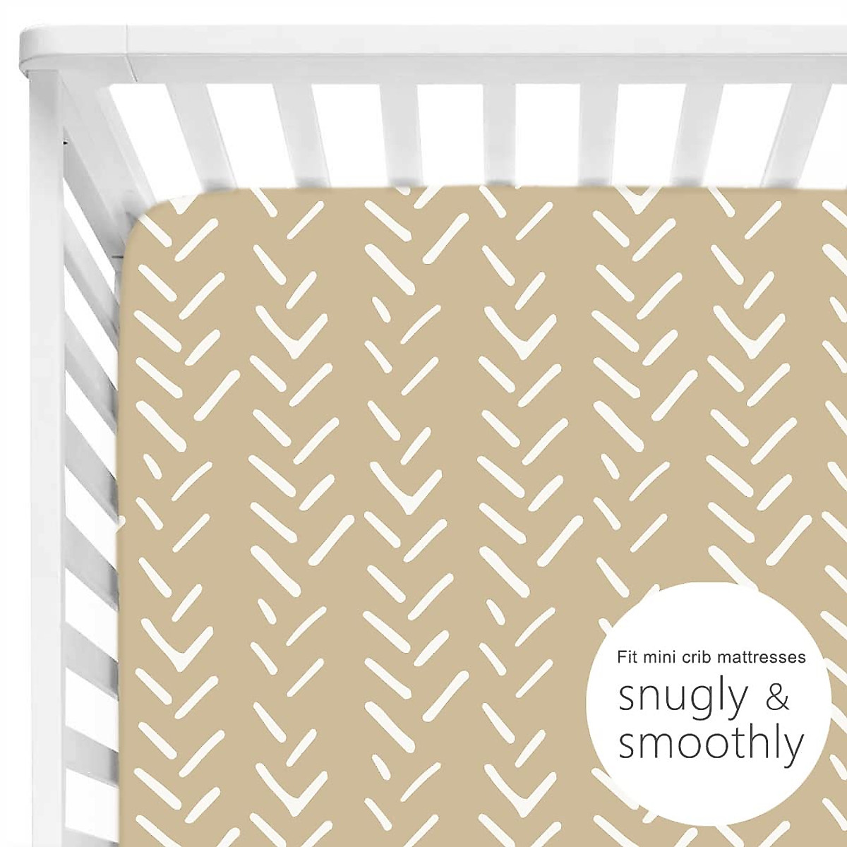 GRSSDER Stretchy Pack and Play Sheets, Ultra Soft Jersey Knit Fitted Pack n Play Sheets Set 2 Pack, Portable/Mini Cribs Sheets for Girls and Boys, Rainbow Pattern