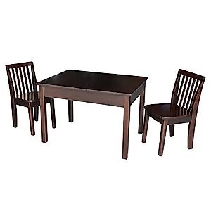 International Concepts Table With 2 Mission Juvenile Chairs, Rich Mocha