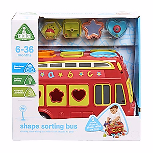 Early Learning Centre Shape Sorting Bus, Stimulates Senses, Fine Motor Skills, Hand Eye Coordination, Problem Solving, Kids Toys for Ages 06 Month, Amazon Exclusive