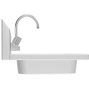 KoolMore Stainless Steel Commercial Hand Sink with Goosneck Faucet 17" x 15" - Wall Mount Hand Wash Sink, Silver (SH17-4GNF)