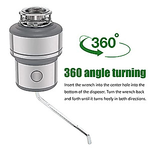 Garbage Disposal Wrench, Garbage Disposal Allen Wrench Tool Compatible with InSinkErator Garbage Disposal Used To Un-Jam/Food Garbage Disposal, Garbage Disposal Repair, Silver