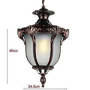 TJZY Novely Chandeliers-Chandelier+Pendant Light Allay Lamp Body Glass Lampshade Outdoor Waterproof for Balcony Hallway Courtyard Garden E27, Creative Decorative Lighting / 24.5 cm40 cm