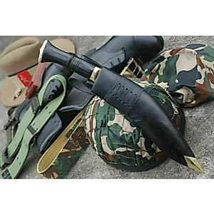 Authentic Official Issued Kukri - Traditional Hand Forged Blade Khukuri - Service No.1 Standard Size - EGKH Factory Outlet in Nepal - Ready to use - Balance water tempered - High Carbon Steel