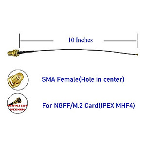 Tenmory U.FL to SMA M.2 NGFF UFL to SMA Female MHF4 IPX4 IPEX4 Ipex Connector Pigtail Antenna Extension Cable (10 inches (4 Pcs))