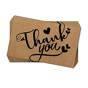 YPBEW Set Of 50 Thank You Cards Elegant Blank Inside For Order Business Cards Small Gift Cards For Shop Keeper