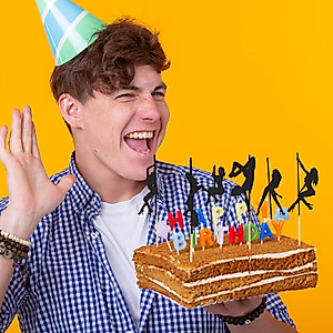 Jetec 60 Piece Stripper Pole Cupcake Topper Picks Dancing Girl Silhouette Cake Topper Toothpick for Bachelor Party Birthday Cake Decoration Bride Groom Bridal Bachelorette Women Men Boy Girl