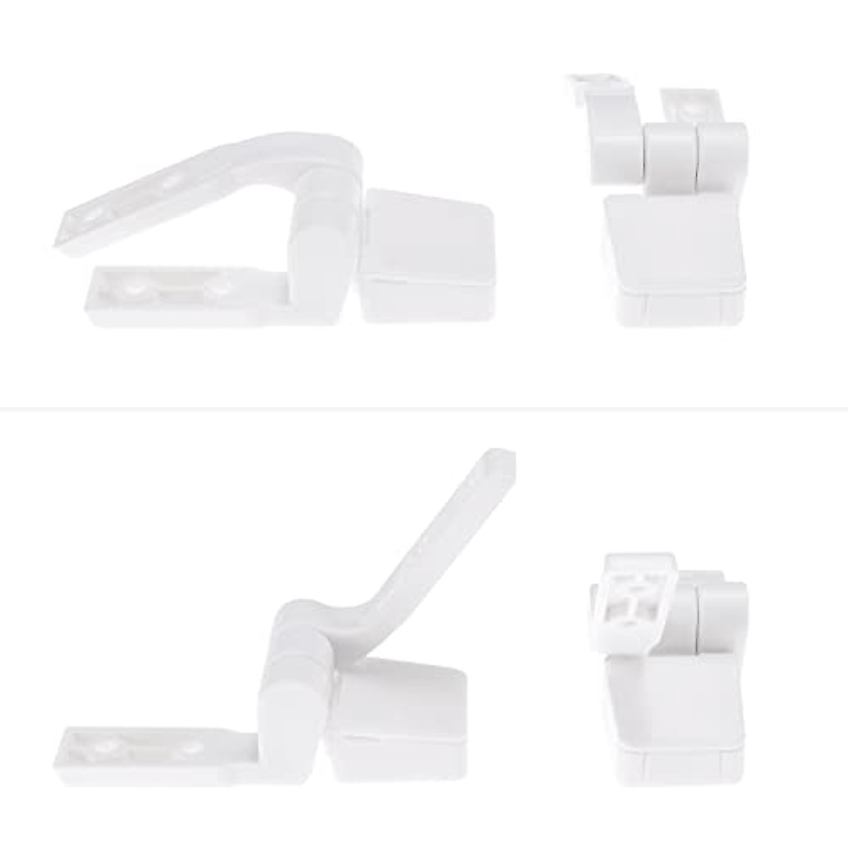 Canomo Universal White Plastic Toilet Seat Hinges Replacement with Bolts Screw and Nuts for Toilet Seats Lids, 1 Pair