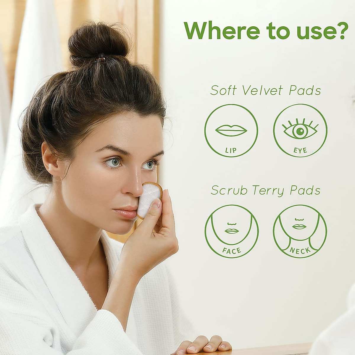 Bambaw Reusable Makeup Remover Pads | 16 Cotton Rounds with Laundry Bag | Reusable Cotton Pads for Face | Eye Makeup Remover Pads | Cotton Rounds for Face | Reusable Cotton Rounds | Cotton Pads