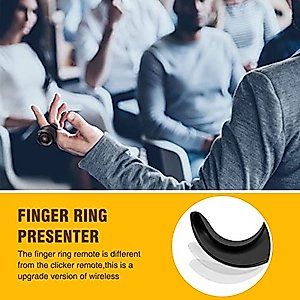 Presentation Clicker USB Rechargeable Powerpoint Clicker, Finger Ring RF 2.4GHz Wireless Presenter Remote Clicker for Powerpoint Presentations for Mac Laptop PC