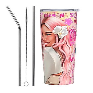 Kiserjens Stainless Steel Insulated Tumbler Vacuum Water Bottle Travel Cup Coffee Mug With Straw,Lid and Brush 20 oz