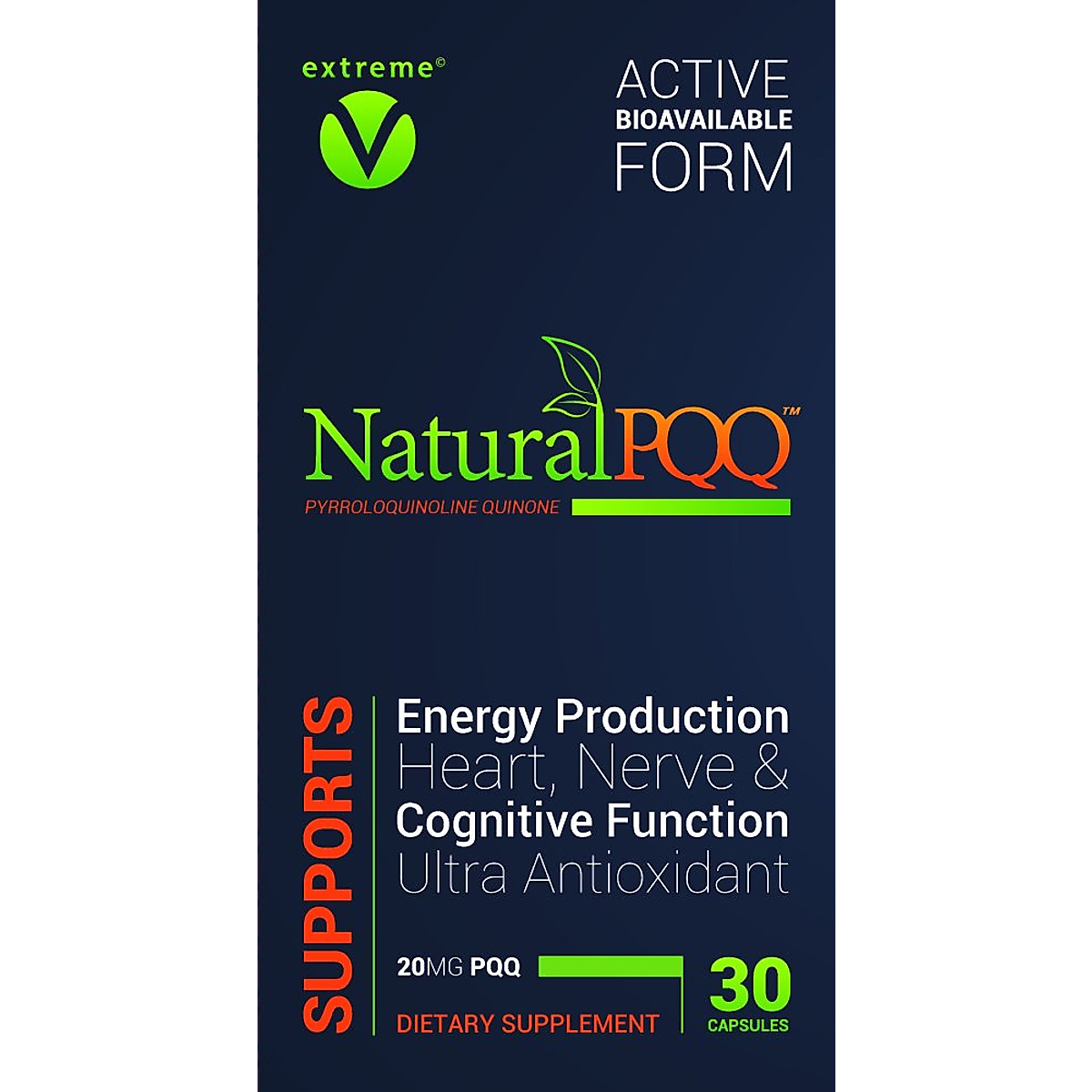 NaturalPQQ - Cellular Energy for The Active Lifestyle - 20mg PQQ, Mitochondrial Biogenesis