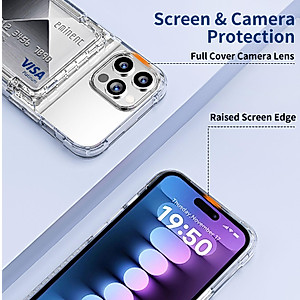 ACANDYA for iPhone 15 Pro Max Case Wallet Clear Protective Phone Case with Credit Card Holder Heavy Duty Protection Shockproof Anti-Scratch Anti-Yellow Cover for iPhone 15 Pro Max 6.7 inch Transparent