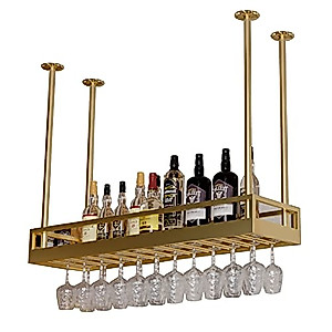 Ceiling Wine Rack Wall Shelf Storage Rack Wall Mounted Wine Glass Rack Home Bar Restaurant Kitchen Multifunctional Display Rack (Size : 120cm)