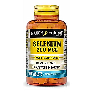 Mason Natural Selenium 200 mcg - Antioxidant Supplement for Immune Support & Prostate Health, Essential Trace Mineral, 60 Tablets