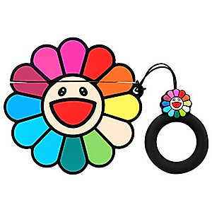 Besoar Sun Flower for Airpod 1/2 Case, Cartoon Cute Fashion Cool Silicone Design Hypebeast Cover for Airpods, Unique Stylish Kawaii Funny Fun Trendy Shell Girls Women Girly Boys Cases Air Pods 2&1