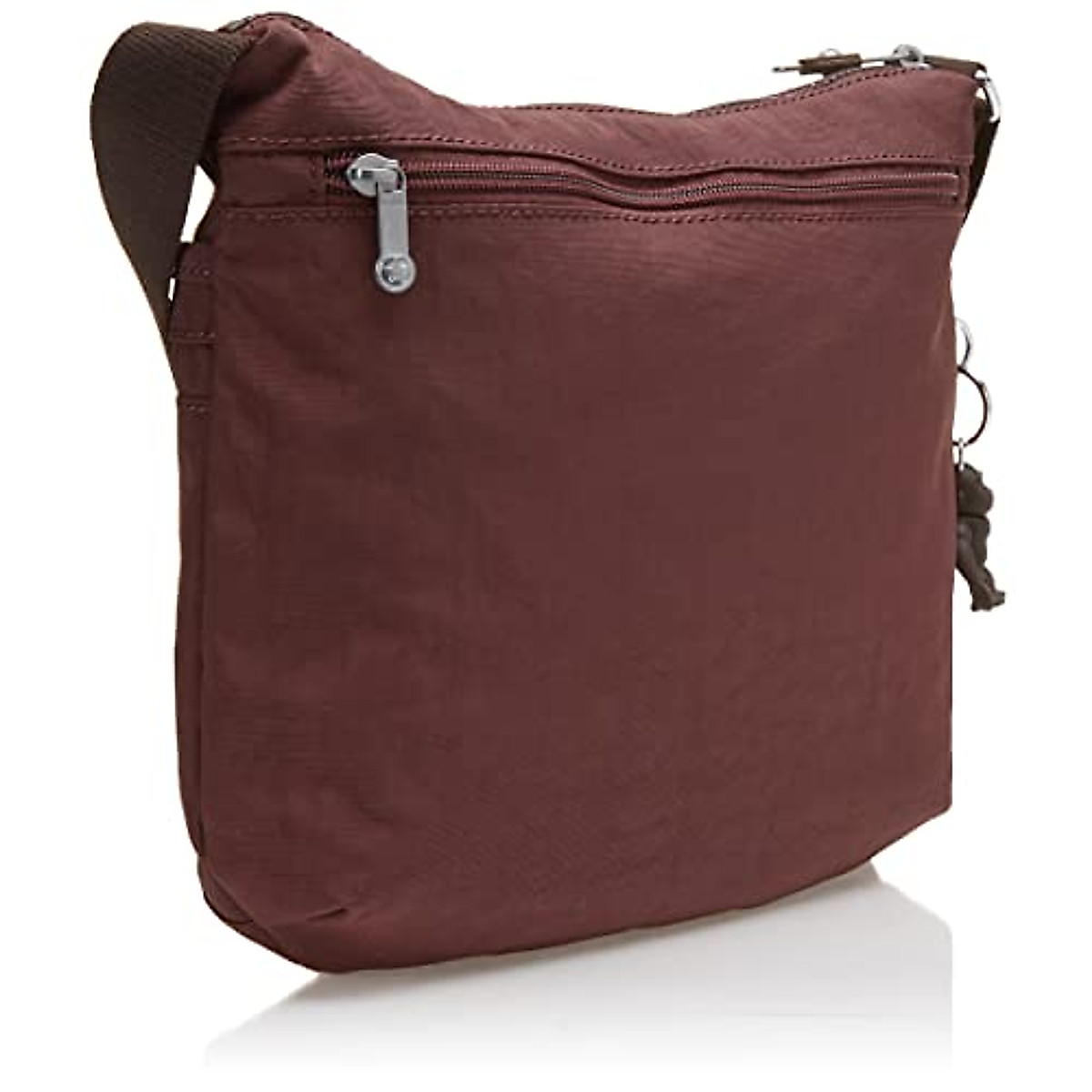 Kipling Womens WomenÂ’s Arto Crossbody Bag, Lightweight Everyday Purse, Casual Nylon Shoulder Bag, Mahogany, 11.5 L x 10.25 H 1.5 D US