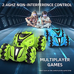 AONGAN Remote Control Car, 360°Drift Stunt Car, Gesture Control RC Car, Toy for Kids Age 6-15(Green)