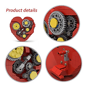 Millionspring A Clockwork Heart Sculpture Building Kits with Gear for Adult,Valentine Gifts Days Decoration for Her,Stress Reliever Building Toys,Creative New 2022(186pcs)